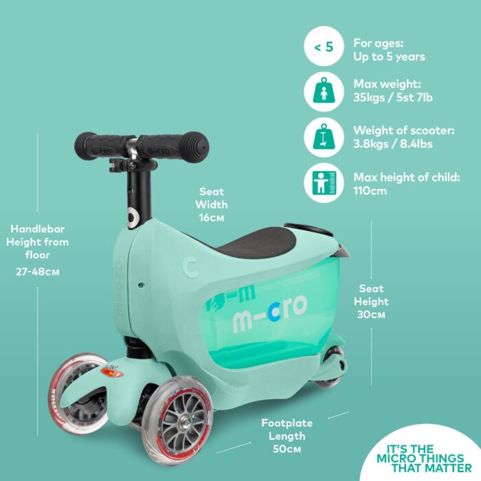 Micro Mini 2 Go Deluxe Scooter - Mint | Toys for babies, toddlers, and ...